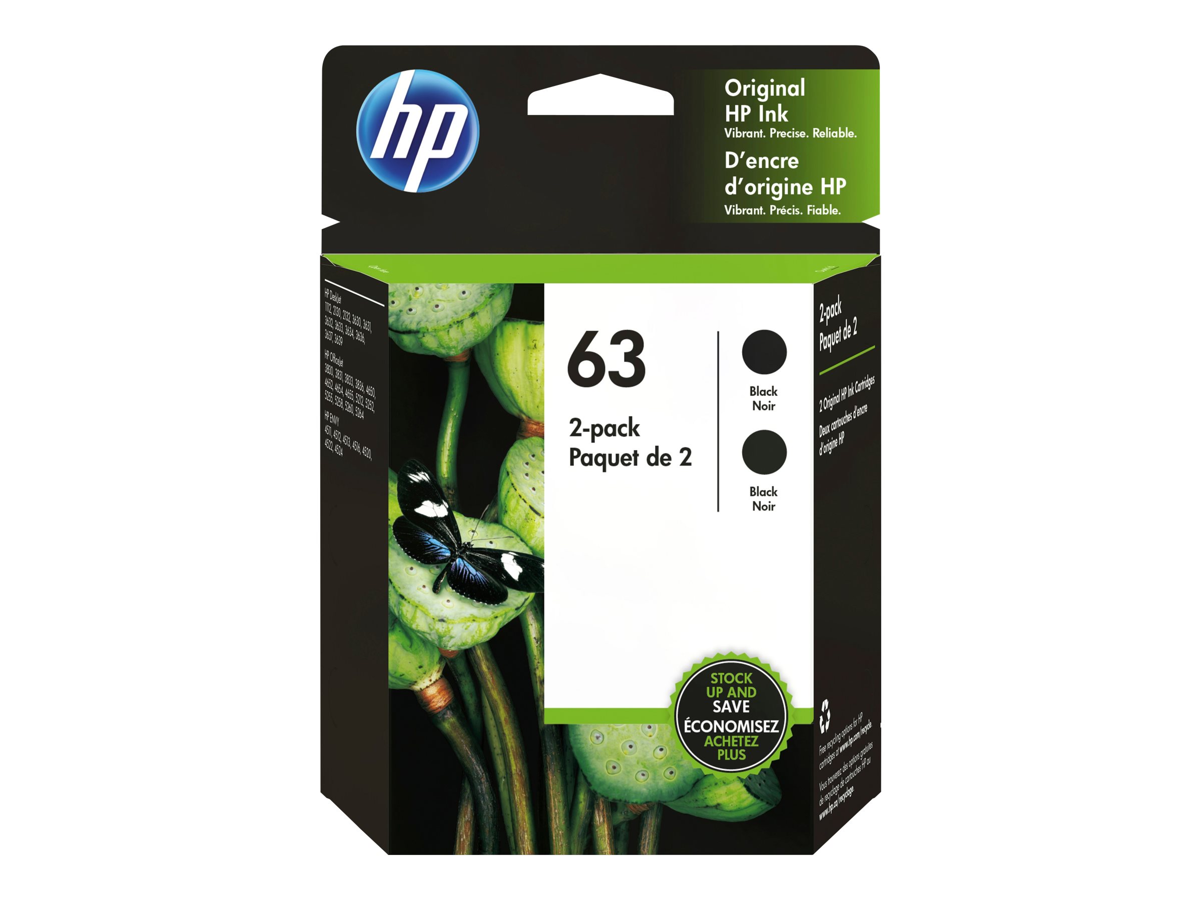 HP 63 - 2-pack - black | www.shi.com