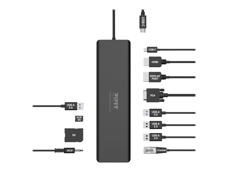 PORT connect TRIPLE SCREEN TRAVEL - station d'accueil - USB-C 3.1 Gen 2 ...