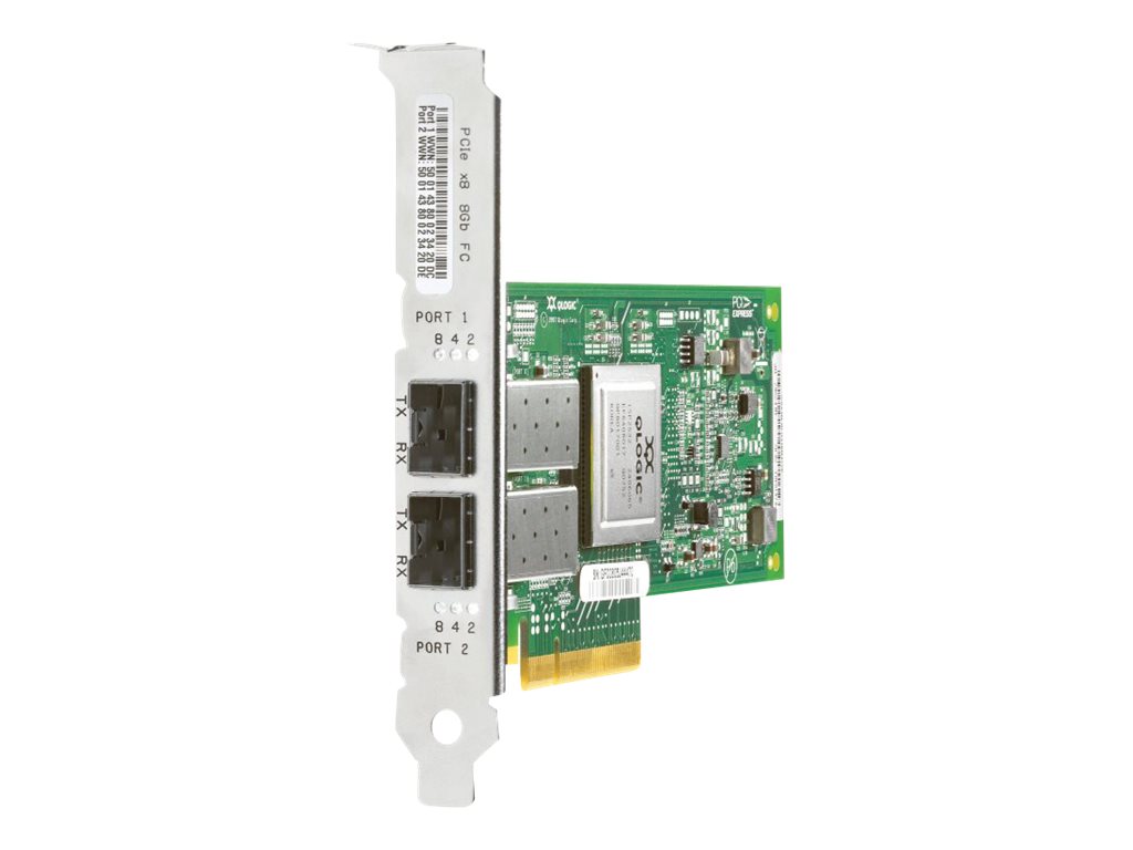 PCIe 2-port, 8GB, Fibre Channel (FC) 82Q (QLogic) host bus adapter (HBA ...