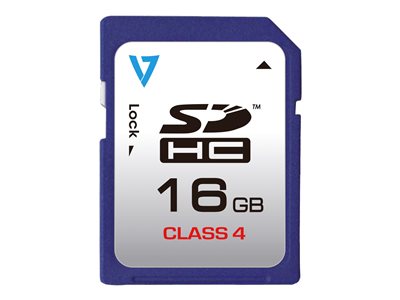 V7 VASDH16GCL4R - flash memory card - 16 GB - SDHC