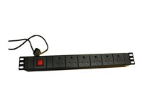 Videk Horizontal 19" Rack Mount PDU 6 Gang / 6 x UK Mains Socket to UK ...