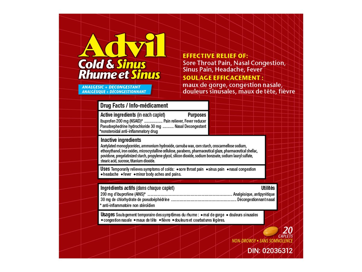 Advil Cold & Sinus Caplets - 72's
