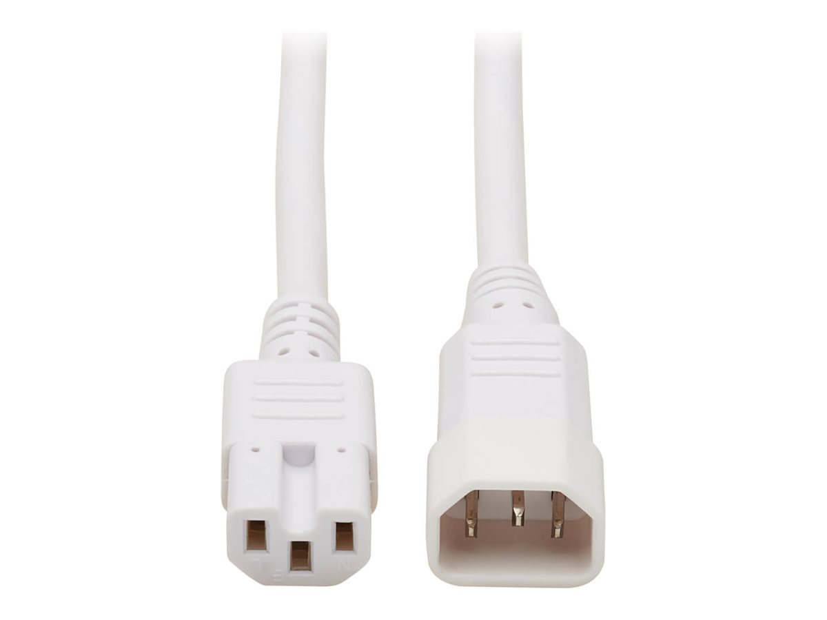 Tripp Lite 6ft Heavy Duty Power Extension Cord 15A 14 AWG C14 C15 White 6' | Overview, Specs ...
