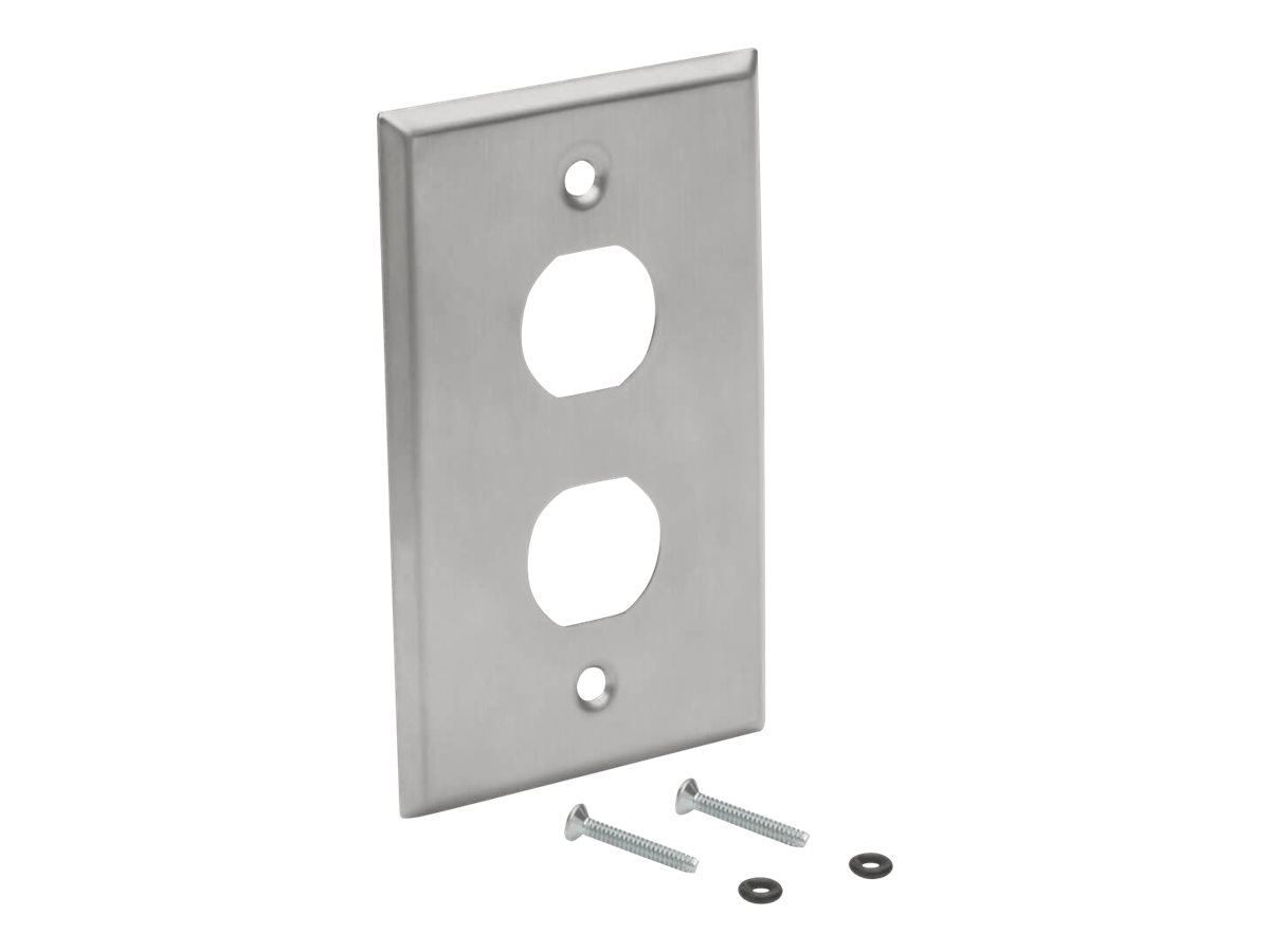 Tripp Lite RJ45 Bulkhead Wall Plate 2 Cutouts Industrial Metal Single ...