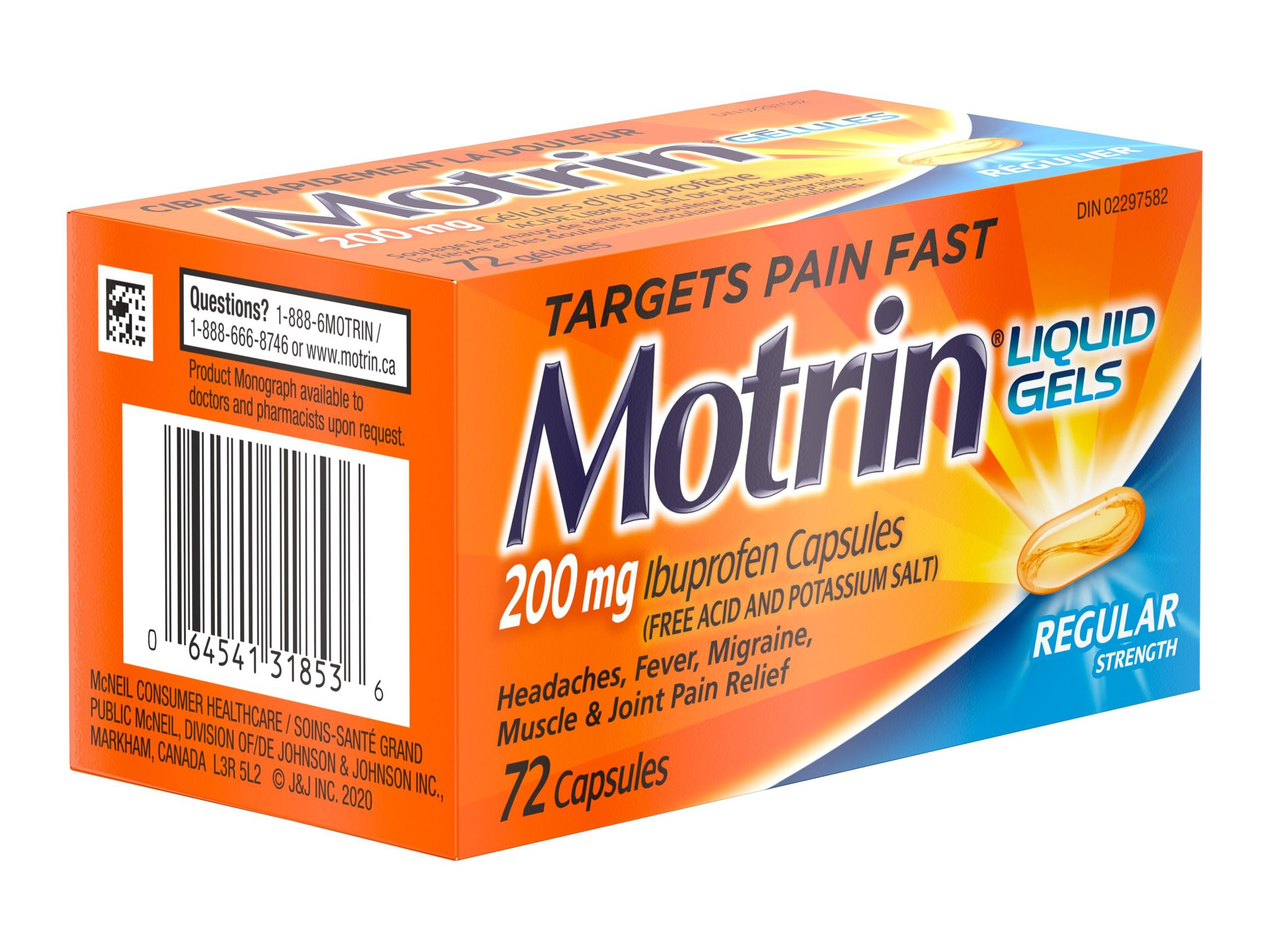 Motrin Regular Strength Liquid Gels - 72's