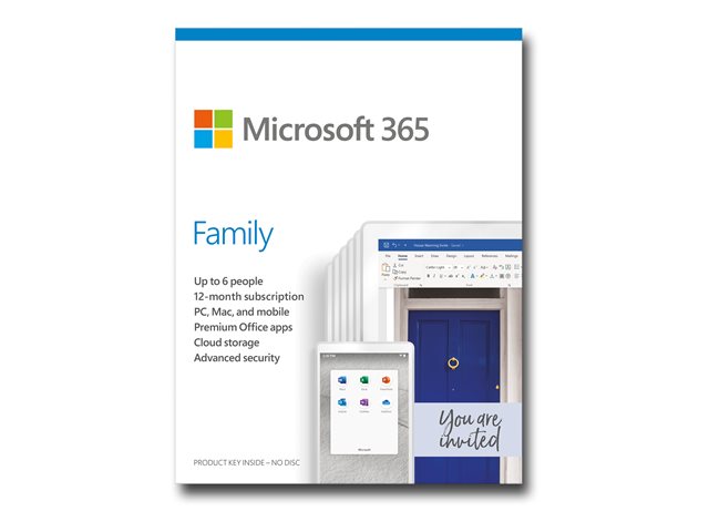 Microsoft 365 Family - box pack (1 year) - up to 6 people - 6GQ-01150 ...