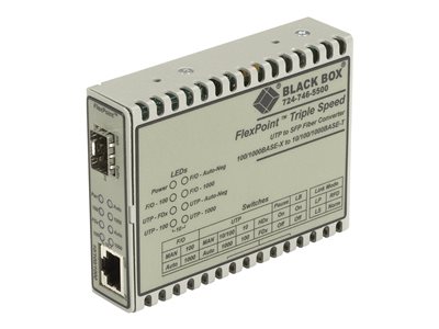 Black Box FlexPoint - fiber media converter - 10Mb LAN, 100Mb LAN, GigE