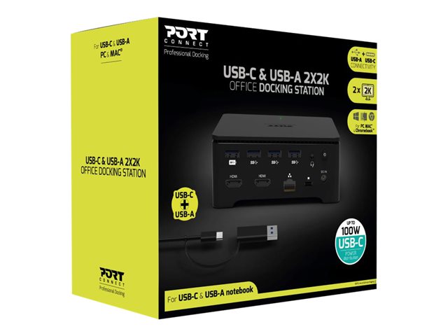 PORT connect USB-C & USB-A 2X2K UNIVERSAL OFFICE - docking station ...