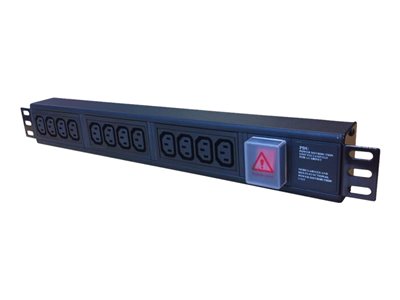 Videk Rack Mount PDU 10 Gang / 10 x C13 Socket to C14 Plug Horizontal Mount - power distribution ...