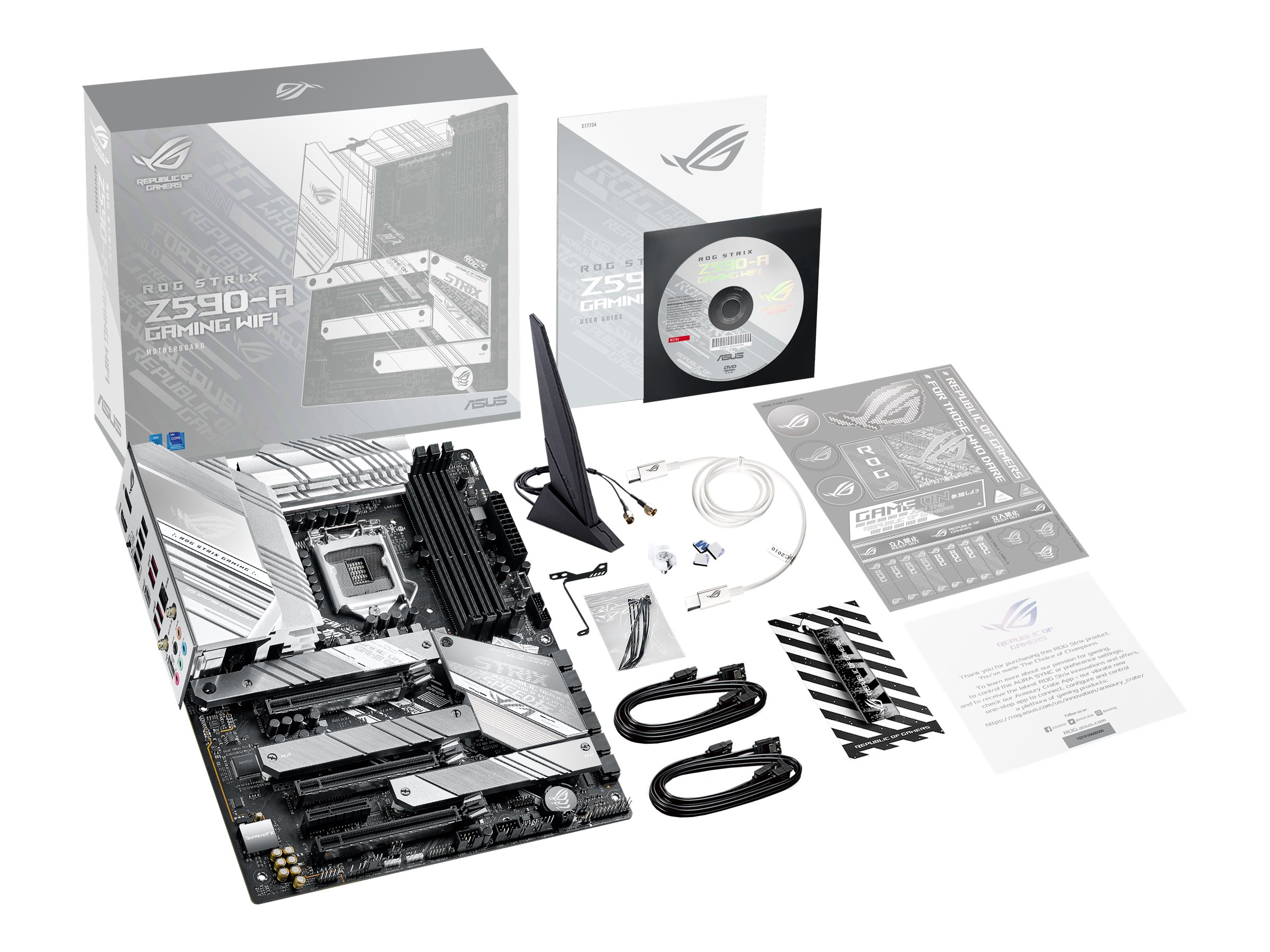 THE ASUS ROG STRIX Z590-A GAMING WIFI II WHITE AND SILVER SCHEME ...