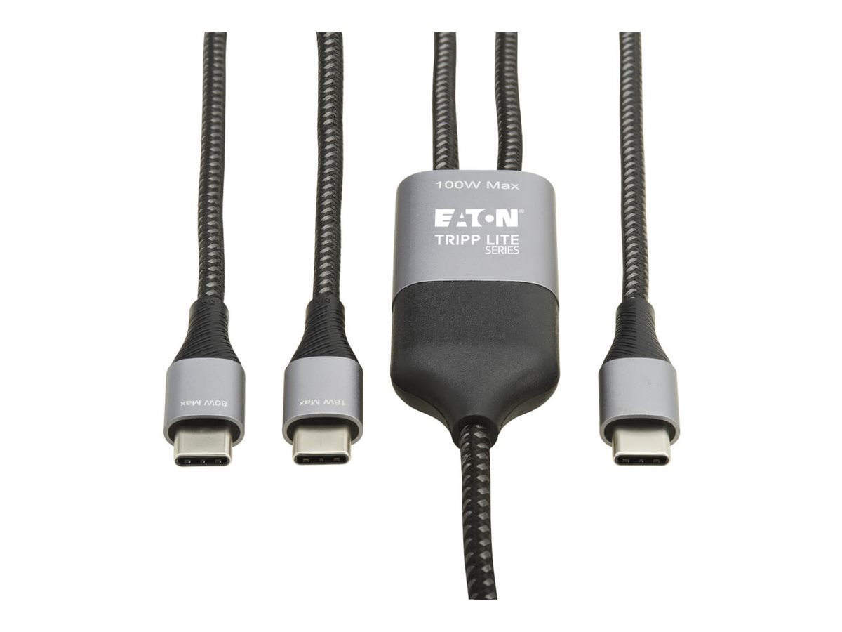 Eaton Tripp Lite Series 2-in-1 USB-C Charging Cable (M/2xM) | Overview, Specs, Details | SHI