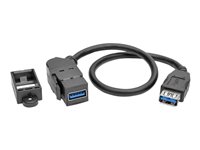 Tripp Lite USB 3.0 Keystone Panel Mount Coupler Cable F/F Angled 1ft ...