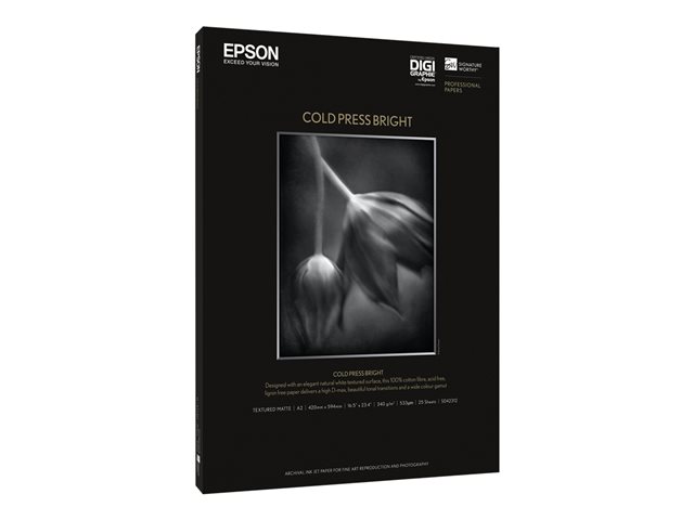 Epson Fine Art Cold Press Bright - rag paper - smooth - 25 sheet(s ...