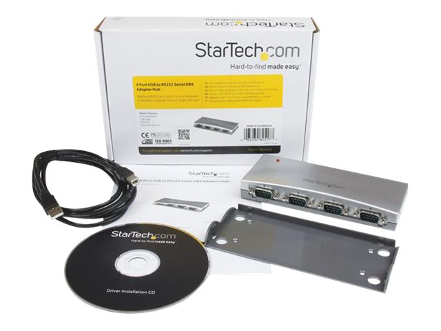 StarTech.com Hub série RS232 à 4 ports - Adaptateur USB vers 4x DB9 ...