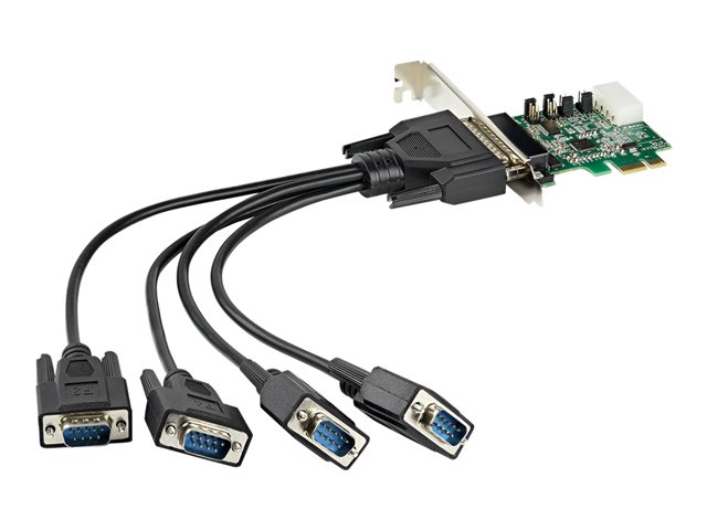 StarTech.com 4-port PCI Express RS232 Serial Adapter Card, PCIe RS232 Serial Host Controller ...