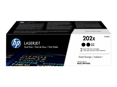HP 202X - 2-pack - High Yield - black - original - LaserJet - toner ...