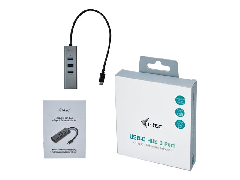 i-Tec USB-C Metal 3-Port - concentrateur (hub) - 3 ports (C31METALG3HUB)