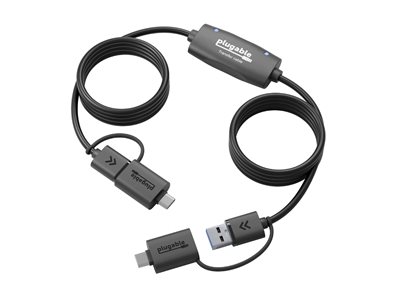 Plugable USB Data Transfer Cable with USB-C Adapters - 6.6ft