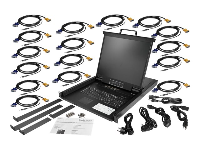 StarTech.com 16 Port Rackmount KVM Console with 6ft Cables, Integrated ...