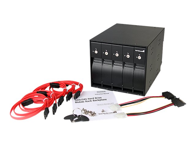 StarTech.com 5 Drive 3.5in Removable SAS SATA Mobile Rack Backplane ...