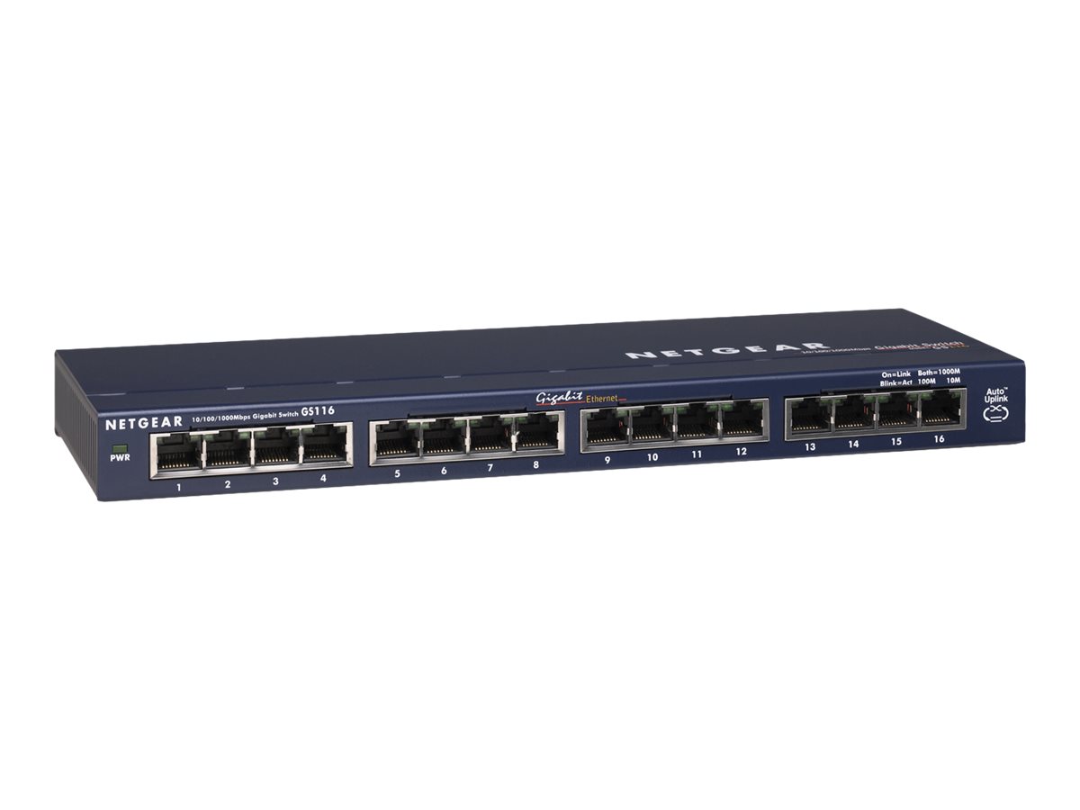 NETGEAR GS116 16 Port Gigabit Desktop Switch | Overview, Specs, Details ...