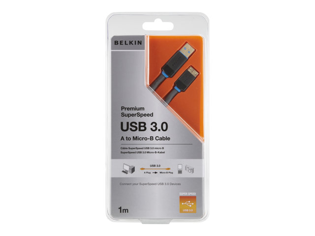 Belkin Premium - USB cable - USB to Micro-USB Type B - 1 m - F3U165CP1M ...