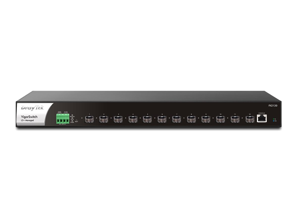 Draytek VigorSwitch FX2120, switch, 12 ports, Managed, rack-mountable - Paradigm PCs