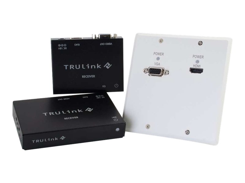C2G TruLink HDMI + VGA over Cat5 Extender White Wall Plate Transmitter ...