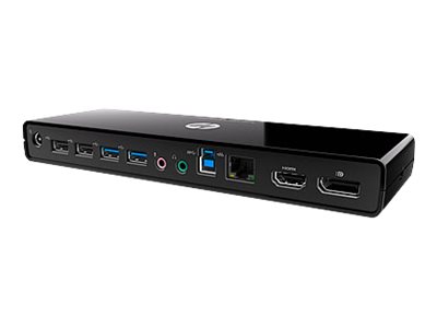 HP 3005pr USB 3.0 Port Replicator - docking station - USB - 1GbE ...