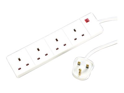 Videk Mains Power Extension Lead 4 Gang / 4 x UK Mains Socket to UK ...