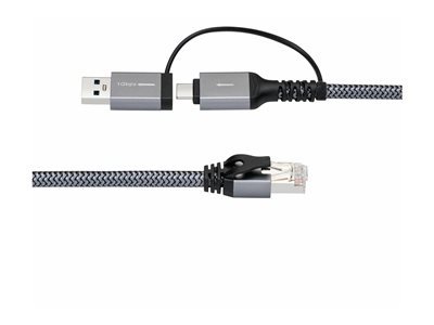 MicroConnect - Network cable - RJ-45 (M) to 24 pin USB-C, USB Type A ...