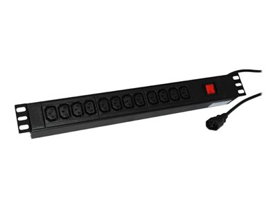 Videk Horizontal 19" Rack Mount PDU 12 x C13 Socket to C14 Plug - power ...