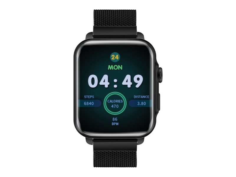 Promate SuperFit ProWatch-B18 - aluminum - smart watch with strap - 128 ...