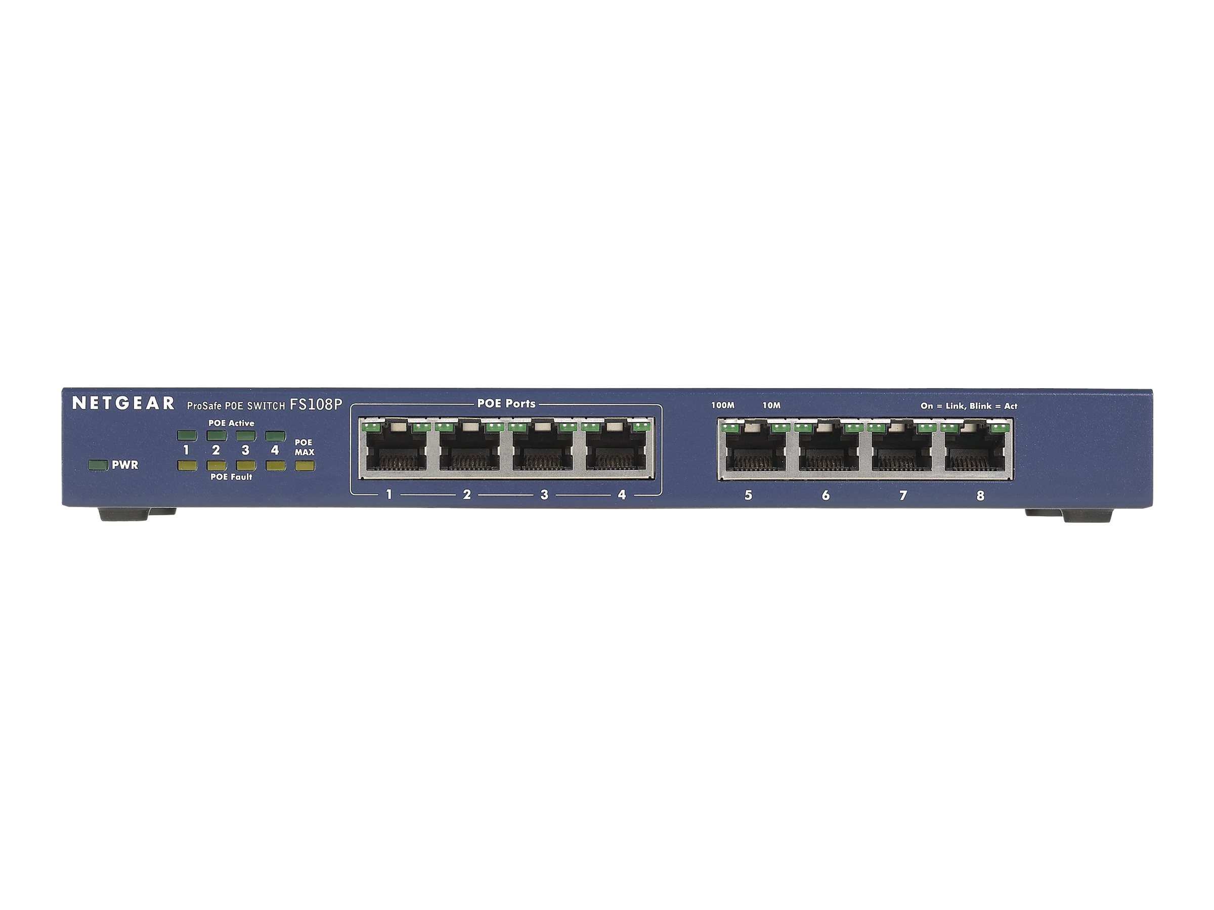NETGEAR FS108P 8 Port 10/100 Desktop Switch with 4 Port PoE | Overview ...