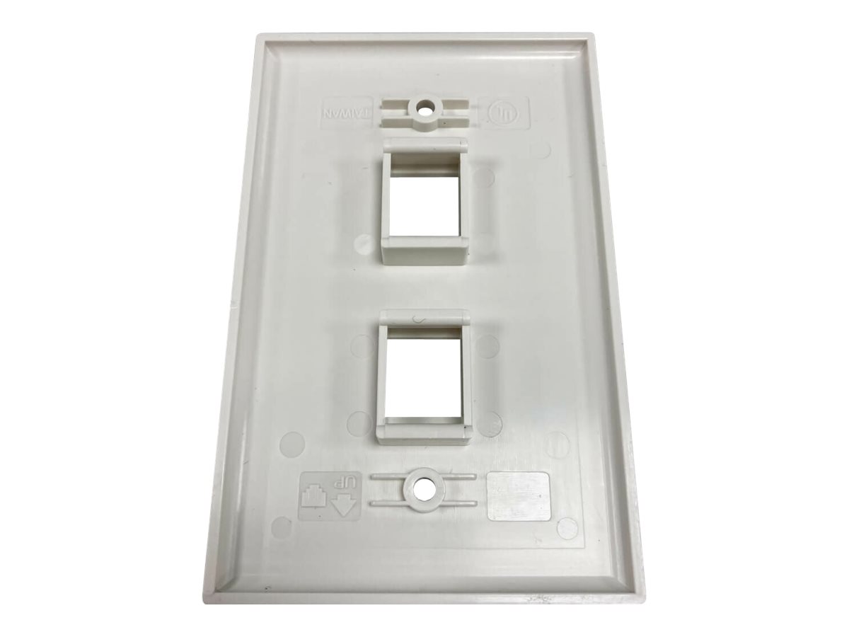 Tripp Lite 2-Port Single-Gang Keystone Wall Plate, Antibacterial, Ivory ...