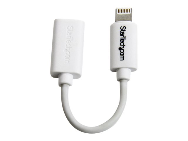 StarTech.com White Micro USB to Apple 8-pin Lightning Connector Adapter ...