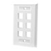 C2G 6-Port Keystone Single Gang Wall Plate - White