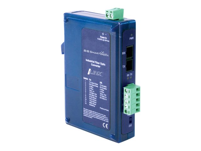 B&B ILinX FOSTCDRI-Sx Industrial Serial to Single-mode Fiber Converter ...
