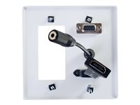 C2G 2-Gang HDMI, VGA and 3.5mm Audio Wall Plate - One Decorative Cutout