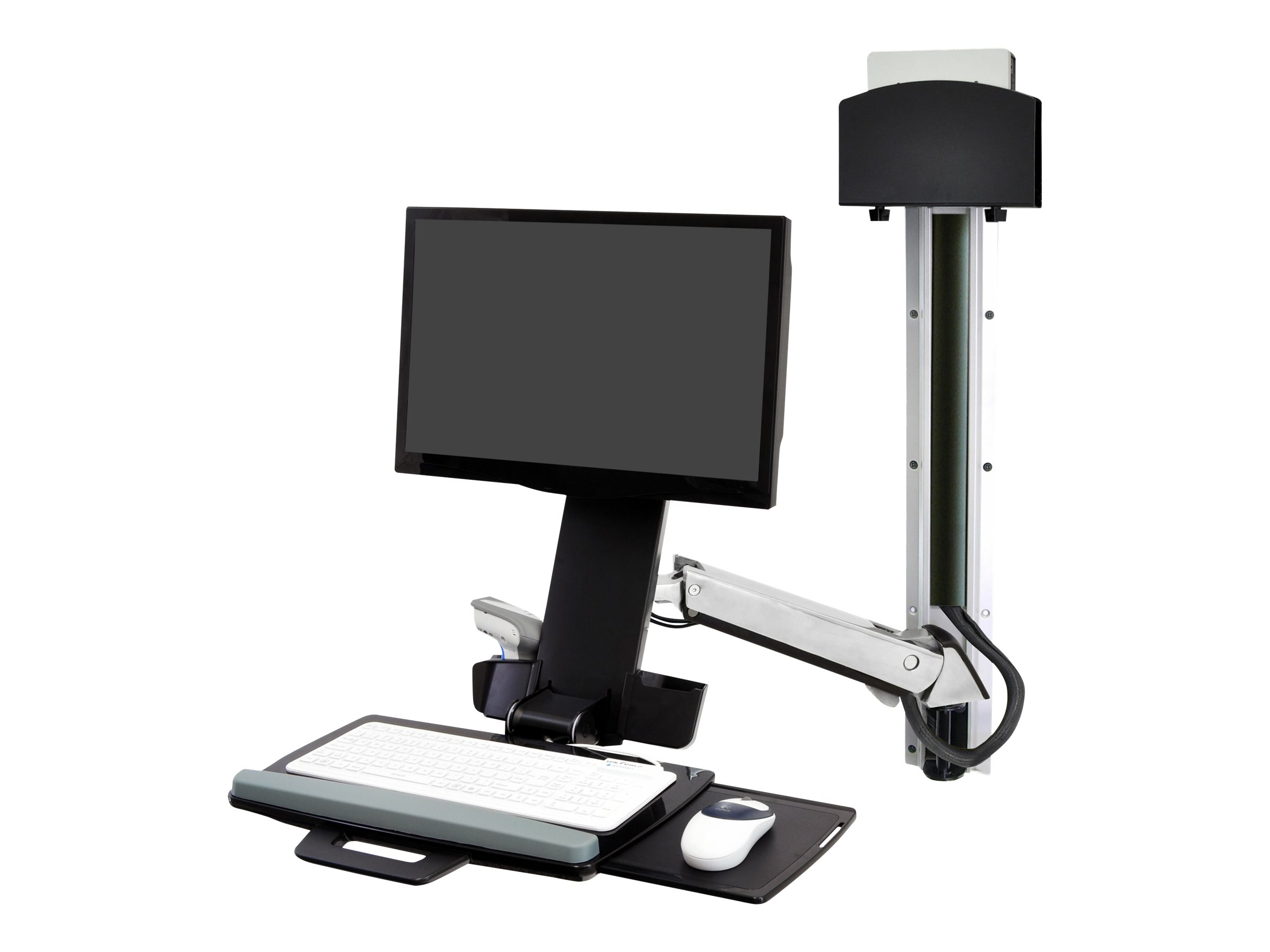 Ergotron StyleView Sit-Stand Combo System with Small CPU Holder ...