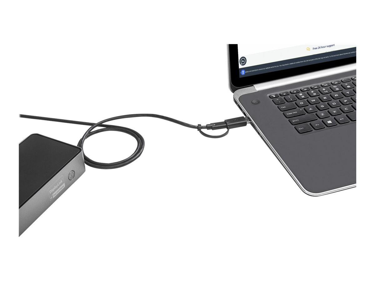 StarTech.com USB-C & USB-A Dock, Hybrid Universal Triple Monitor Laptop ...