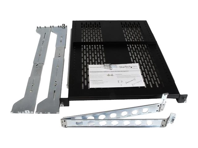 StarTech.com 2U Adjustable Vented Sliding Rack Shelf w/ Cable ...