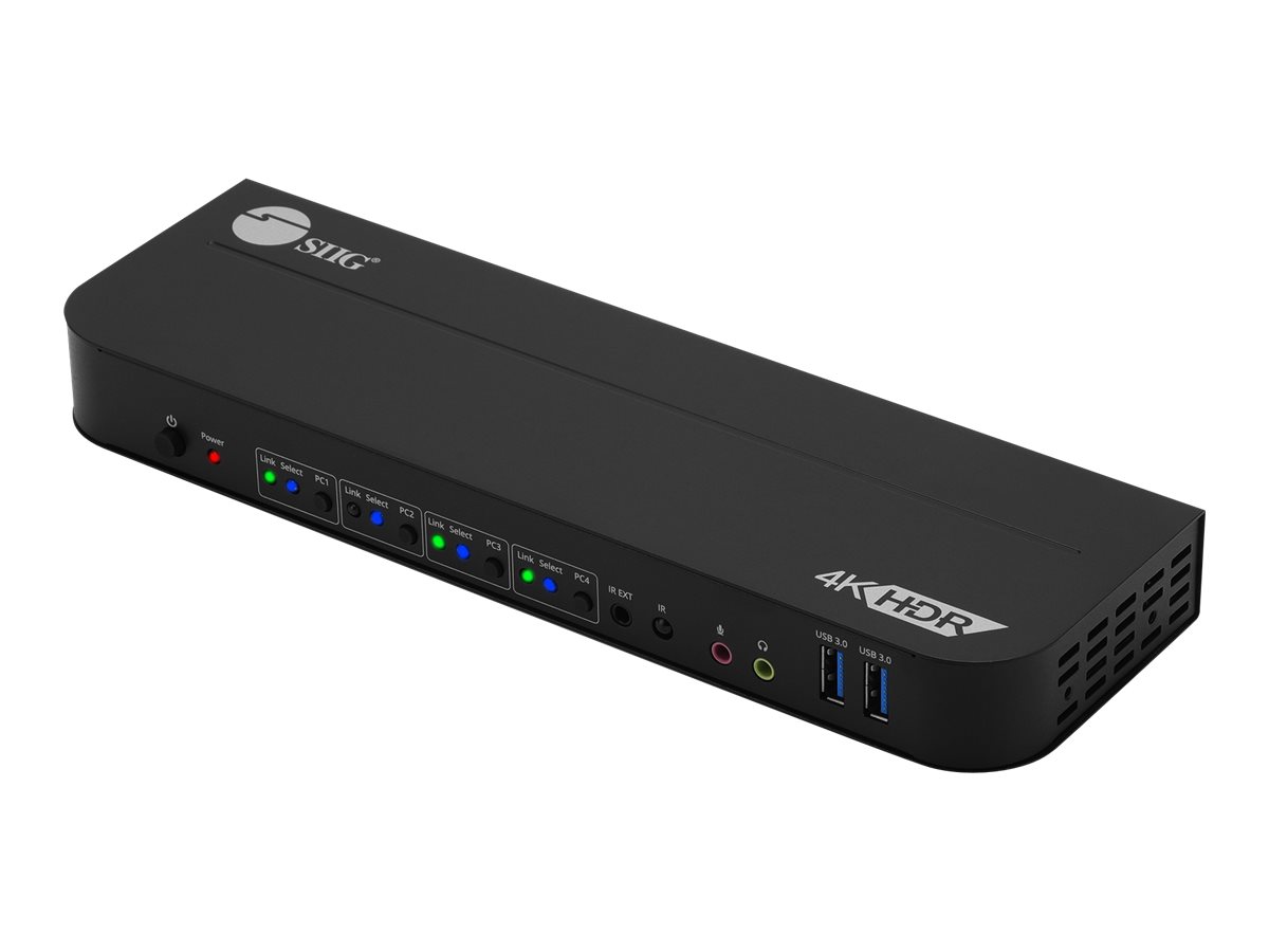 SIIG 4x1 HDMI 4K HDR KVM USB 3.0 Switch | SHI