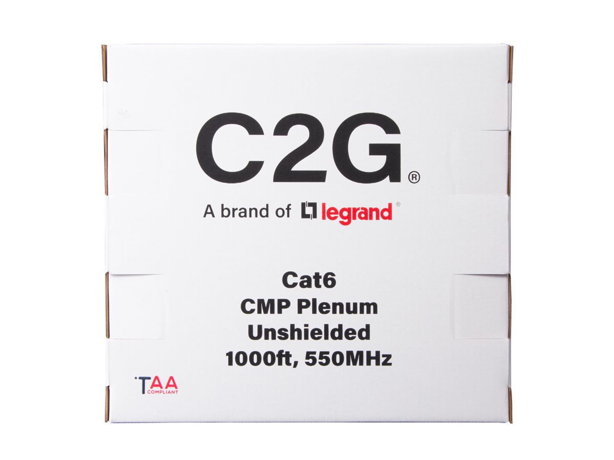 C2G 1000ft (304.8m) TAA-Compliant Cat6 Bulk Unshielded (UTP) Ethernet ...