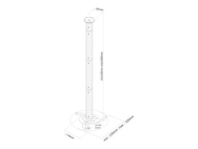 Neomounts BEAMER-C200 - Bracket - full-motion - for projector - silver ...