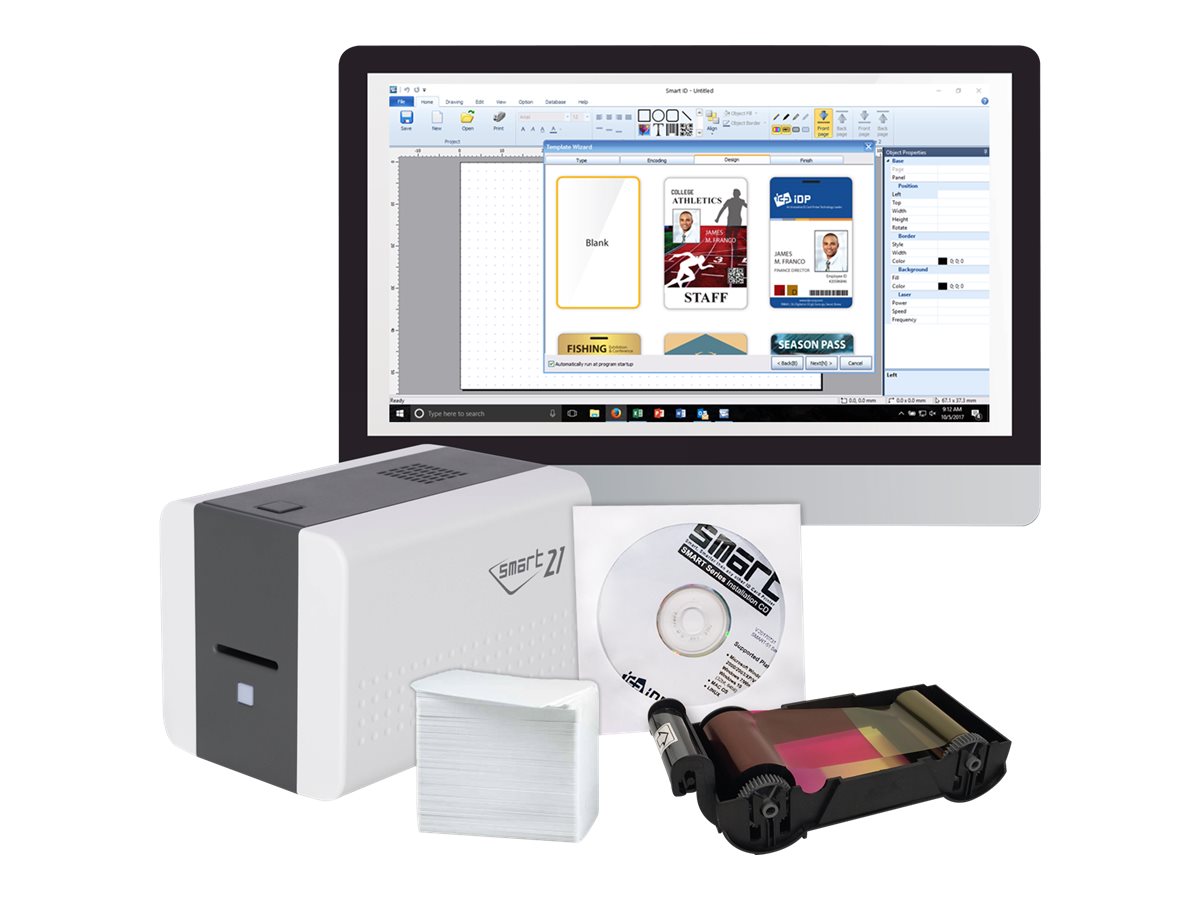 SMART-21S SIMPLEX PRINTER USB/KIT 100 PRINT YMCKO RIBBON 100 PRIMUS PVC ...