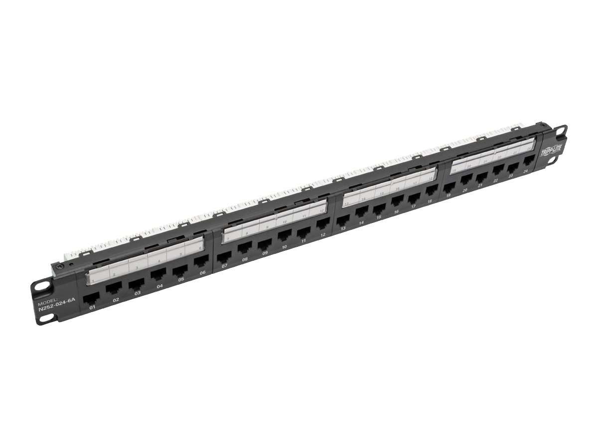 Eaton Tripp Lite Series 24-Port 1U Rack-Mount Cat6a/Cat6/Cat5e 110 Patch Panel with Cable ...