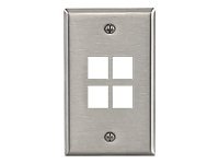 Leviton QuickPort Stainless Steel Single-Gang - mounting plate