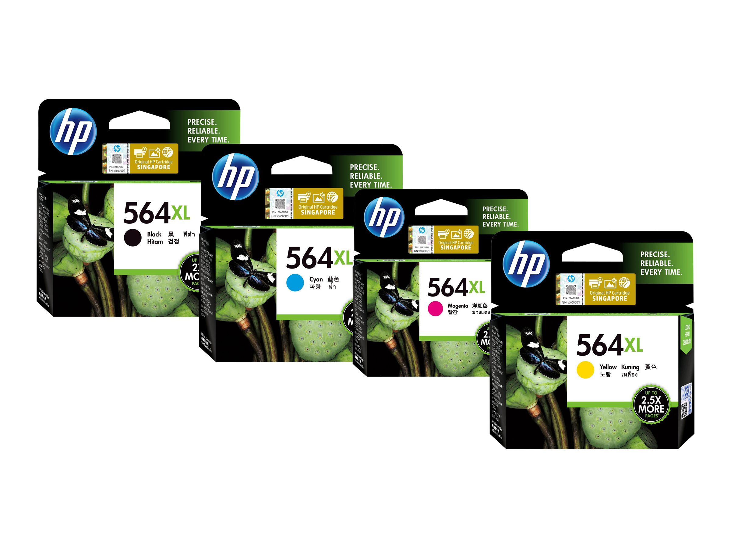 HP 564XL, 4-pack, High Yield, black, yellow, cyan, magenta, original ...