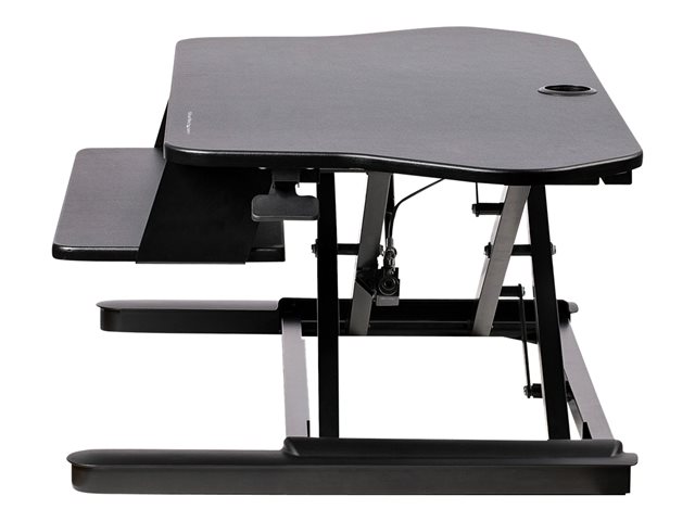 StarTech.com Corner Sit Stand Desk Converter with Keyboard Tray, Large ...